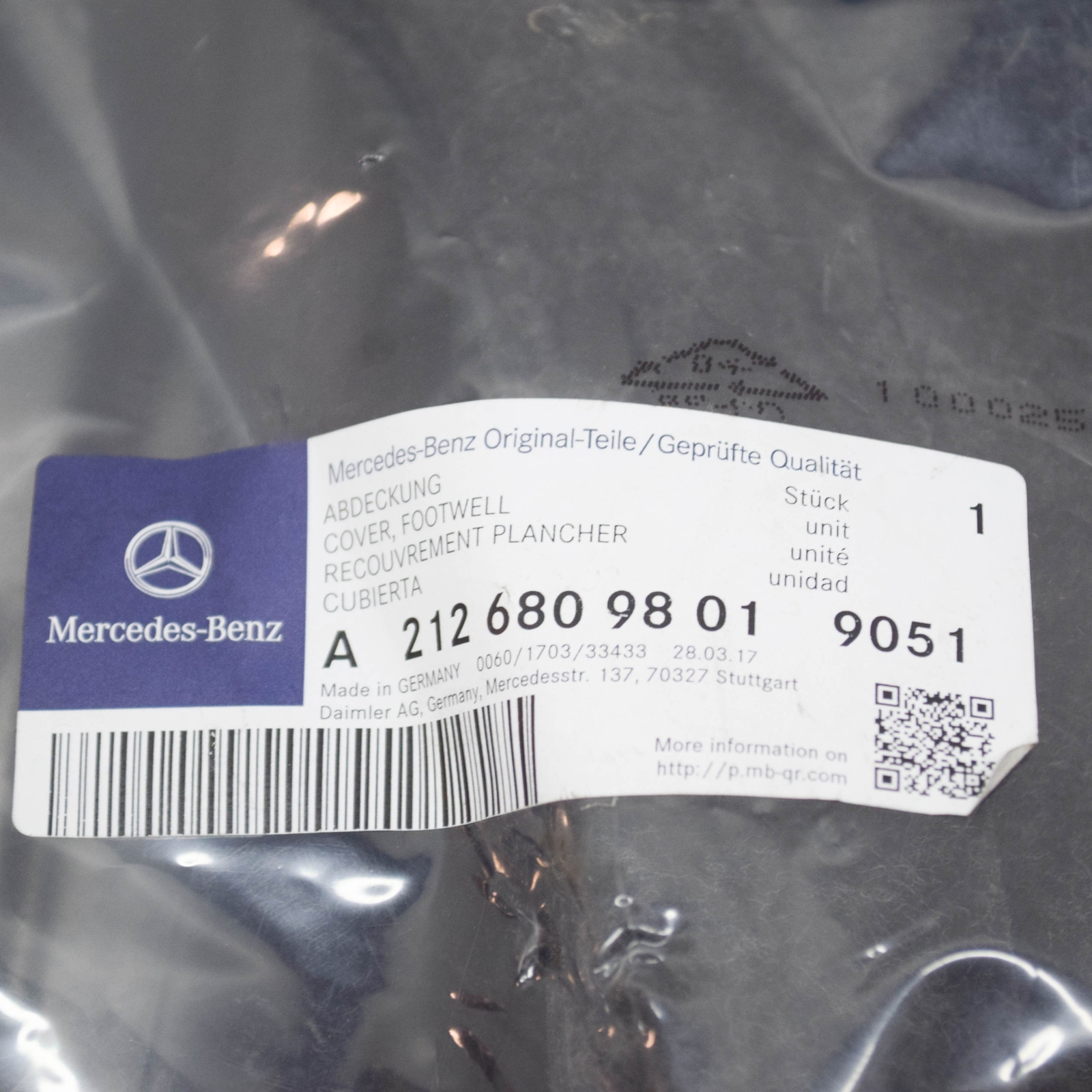 MERCEDES-BENZ E W212 Lower Dashboard Trim Panel A21268098019051 NEW ...