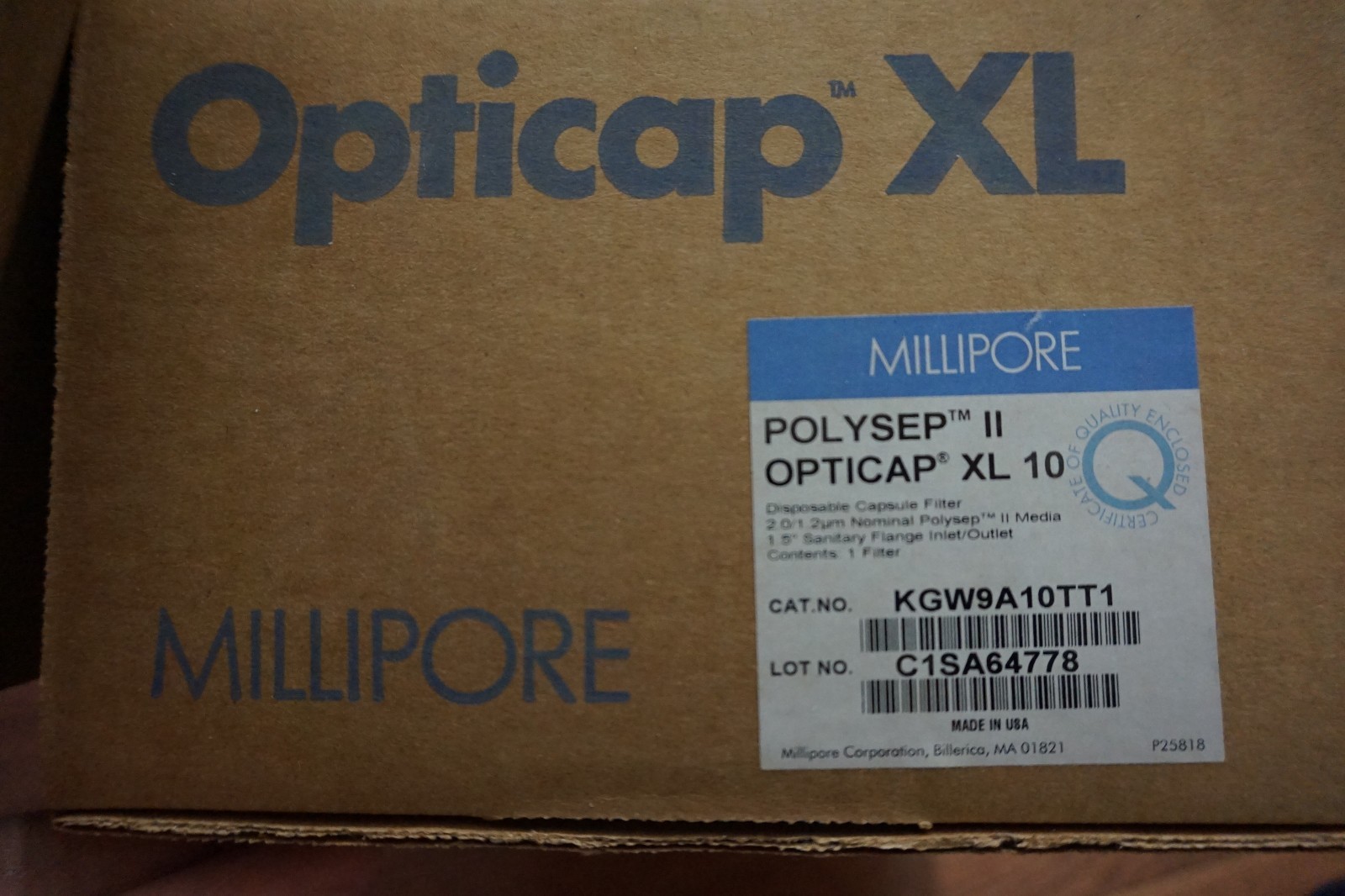 Millipore Opticap XL 10 Filter Durapore Sanitary capsule KGW9A10TT1 ...