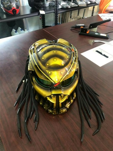 Alien Predator Fangs Wasp Motorcycle Full Face Laser Light Customized ...