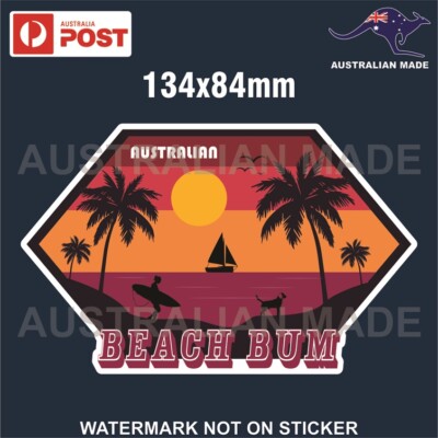 BEACH BUM STICKER SURF SURFING DECALS | eBay Australia