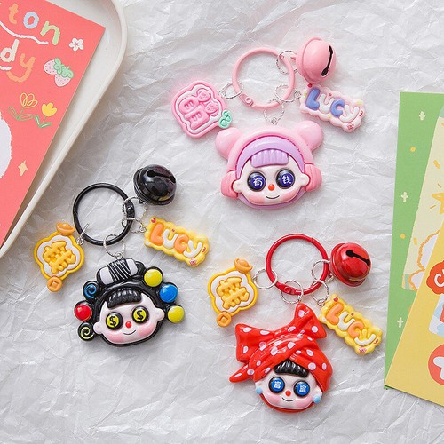 Kawaii Cartoon Anime Girls Keychain Sweet Cute Resin Key Holder Bag ...