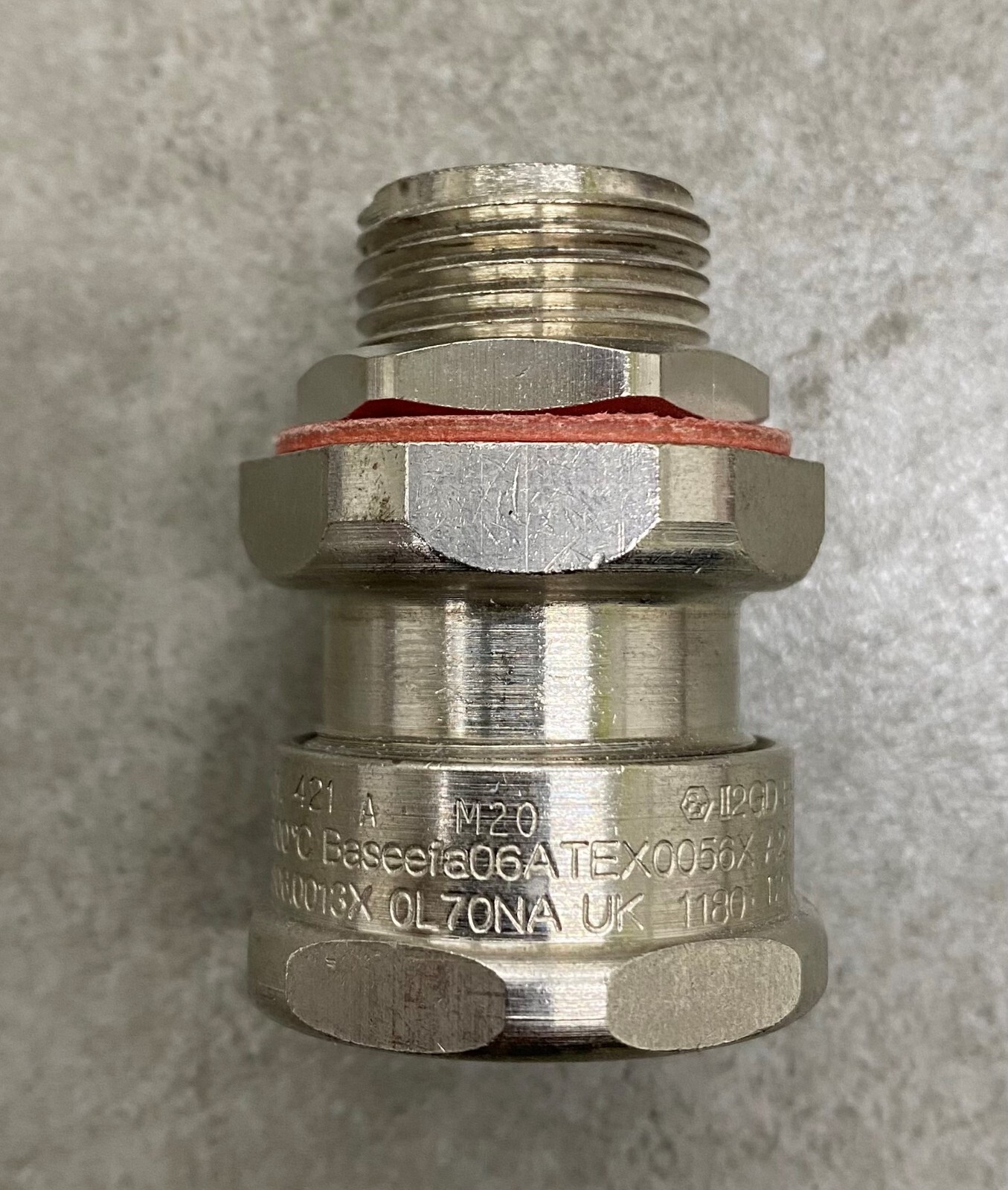 HAWKE 501/421/A/M20 EX Brass N.P Cable Gland with lock nut, IP Washer ...