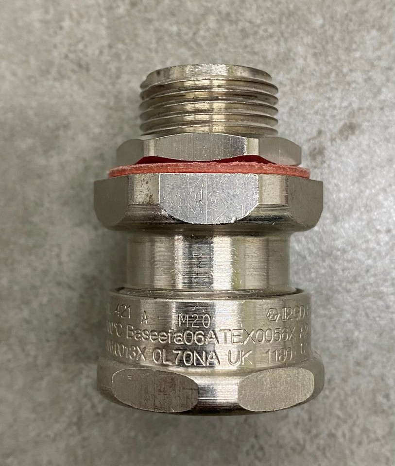 HAWKE 501/421/A/M20 EX Brass N.P Cable Gland with lock nut, IP Washer ...
