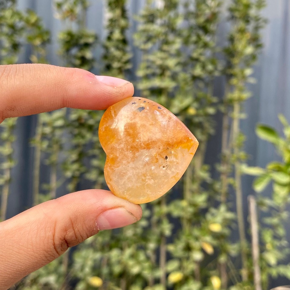 24G Rare! yellow gum flower hand polished heart treatment | eBay