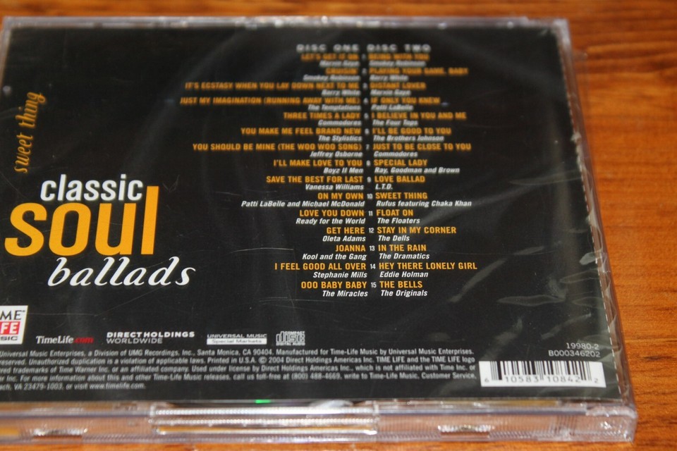 CLASSIC SOUL BALLADS SWEET THING 2 CD SET Sealed!* TIME LIFE | eBay