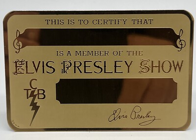 Elvis Presley Show Backstage Pass TCB Rare Blank Metal Las Vegas ...