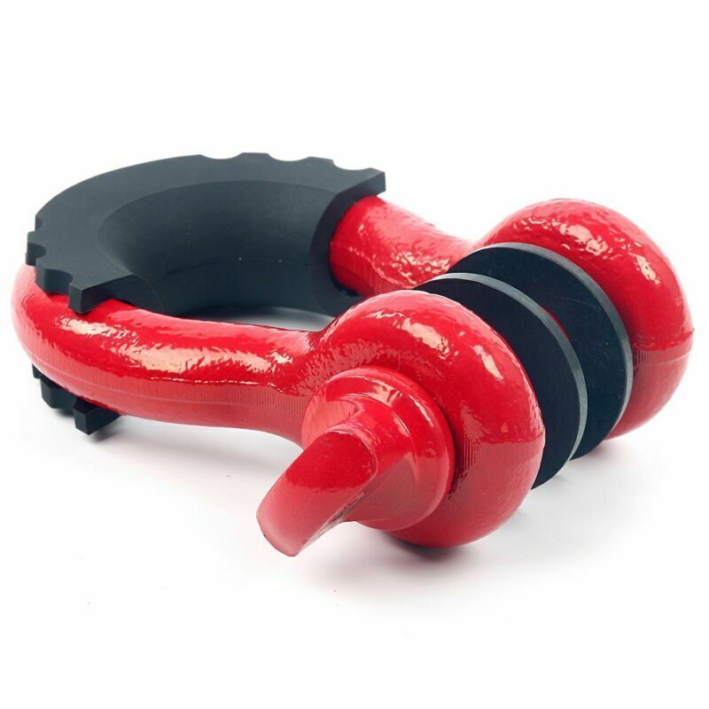 Pair of Red Shackle 3/4" D Ring Shackle 9,500LBS Breaking Strength with ...