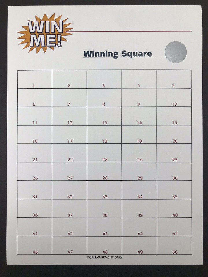 2 Count 50 Square SCRATCH OFF Raffle Board Fund Raiser Winning Gambling ...