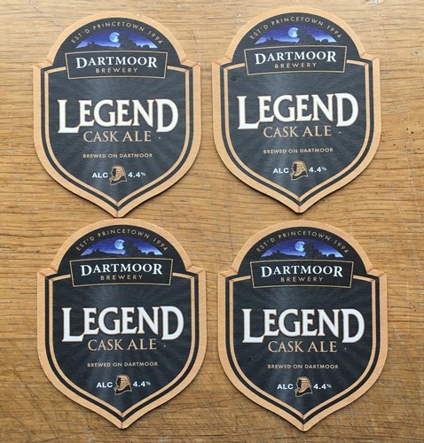 4 X Beer Pub Coaster Mat DARTMOOR Brewery Dartmoor Legend Cask Ale | eBay
