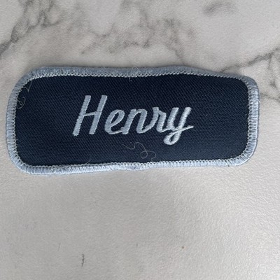 Vintage HENRY Name Tag Work Shirt Job Uniform Embroidered Sew On Patch ...