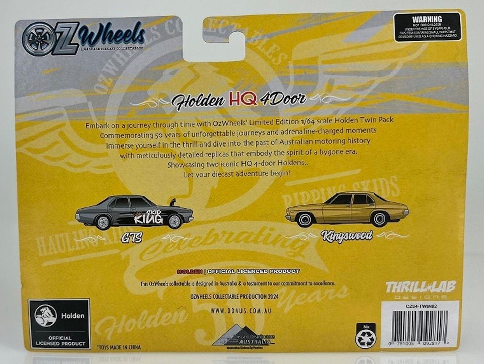 Oz Wheels Skid King Four Door HQ Holden Twin Set 1/64 Kingswood GTS ...