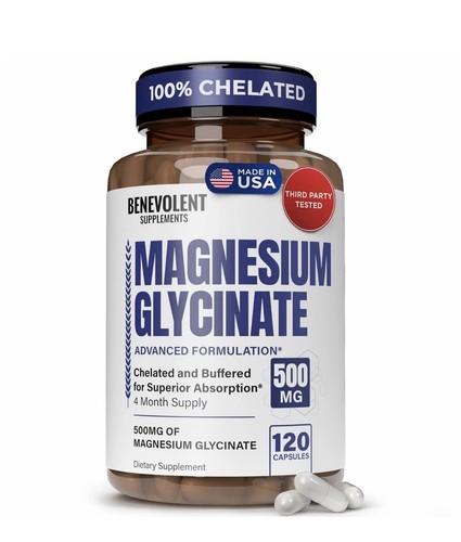 Benevolent Magnesium Complex 500 Mg Chelated Buffered 120 Capsules 10/ ...