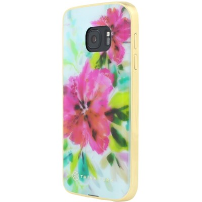 Trina Turk Hibiscus Floral Case with Metallic Gold Bumper for Samsung ...