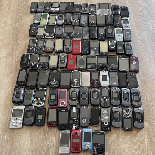 HUGE LOT OF (100) Cell Phone Flip Phones from Various Brands AS IS ...