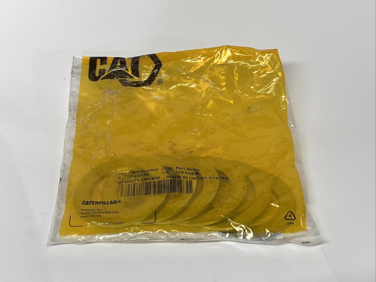 QTY.6 CATERPILLAR 9R-0158 WASHER GENUINE OEM PART, MADE IN USA New | eBay
