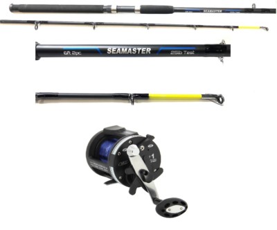 6 ft Boat Sea Fishing rod & Ls5000 Multiplier Reel & Line 2 Section ...