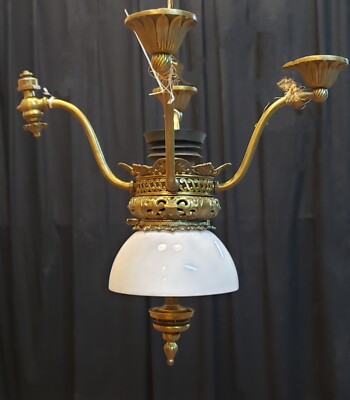 Late 1800's Ornate Brass Victorian Gas Ceiling Light GA9591 | eBay