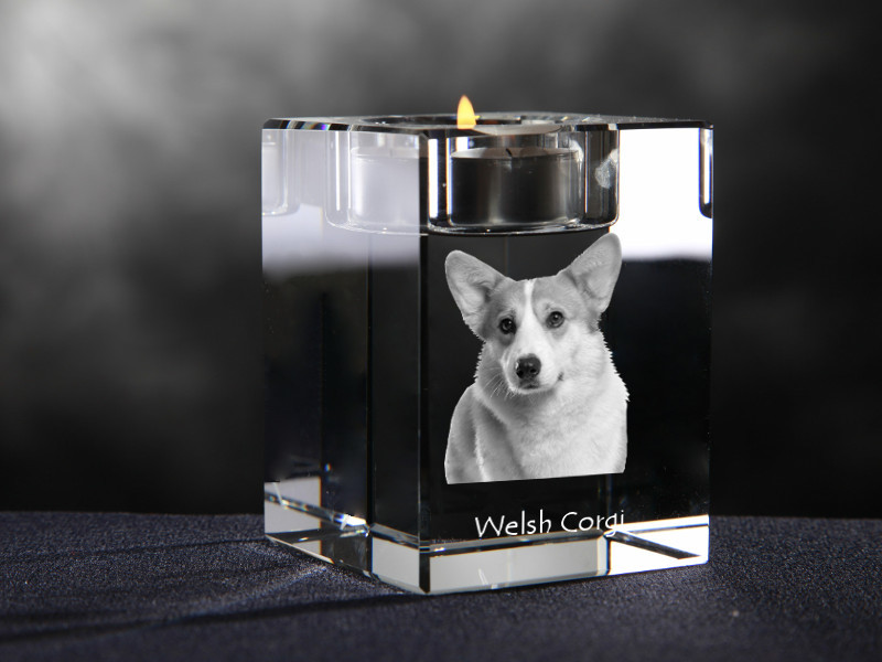 Welsh Corgi Cardigan, Crystal Candle Holder with Dog, Crystal Animals ...