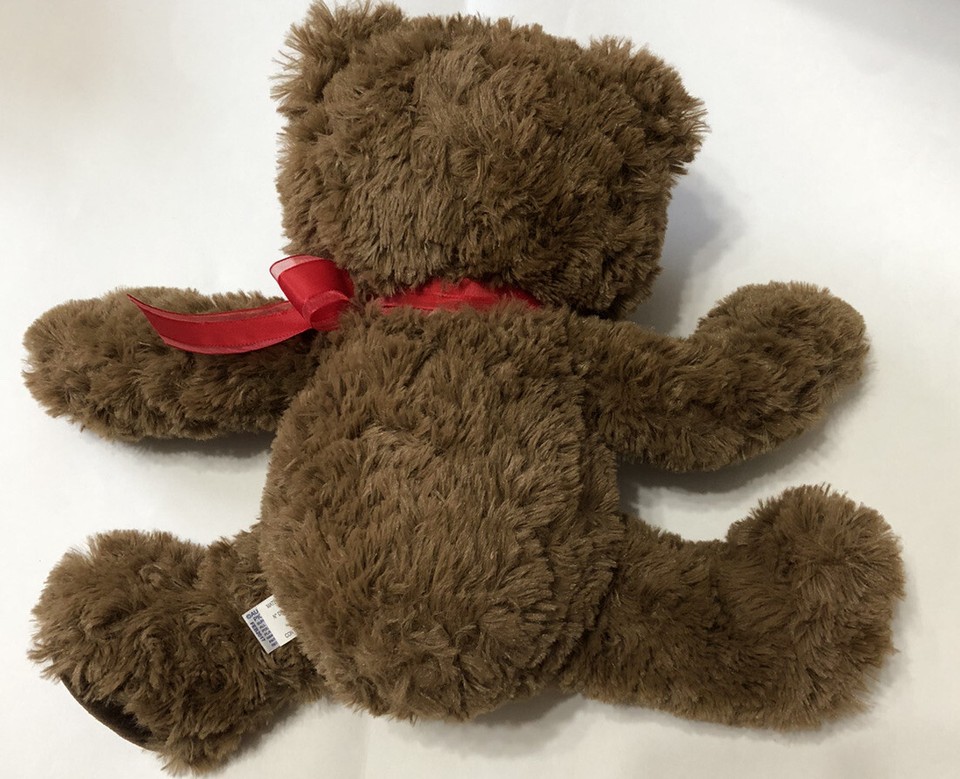 Aurora Bear 15" Coco Bear Brown Stuffed Animal With Red Bow-PB1 | eBay