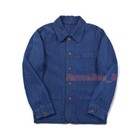 Men Classic 60s French Indigo Blue Jacket Vintage Worker Chore Coat ...