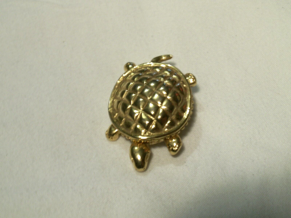 Liz Claiborne Gold Tone, Enamel TURTLE Locket Brooch/Pendant | eBay UK