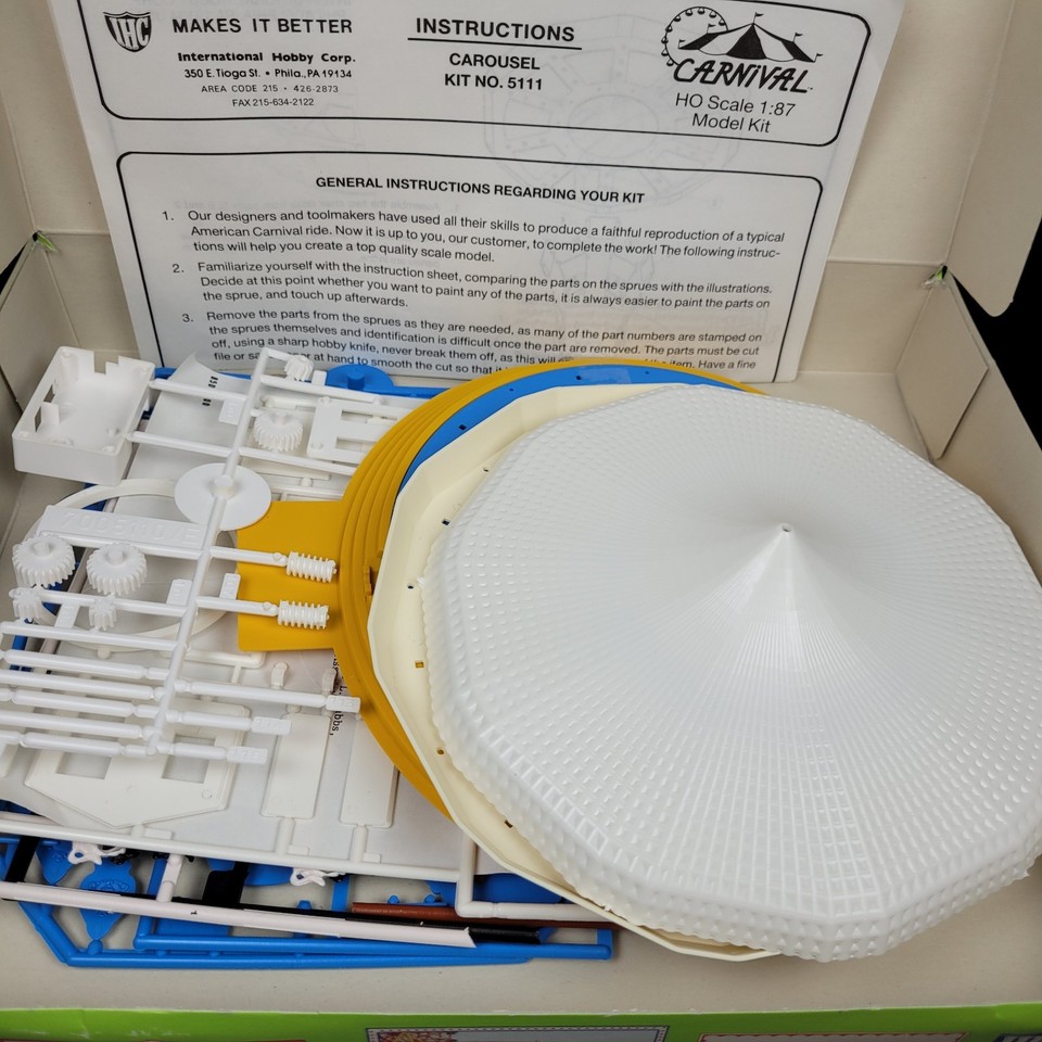 HO Scale IHC Carnival #5111 Carousel Model Kit for Train Set. New. Open ...