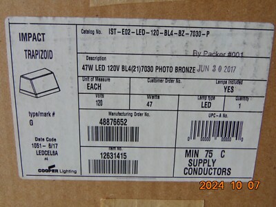 Cooper Lighting IST-E02-LED-120-BL4-BZ-7030-P Impact Trapizoid LED ...