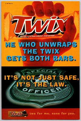 Twix Print Ad Candy Poster Art PROMO Original Chocolate Caramel Police ...