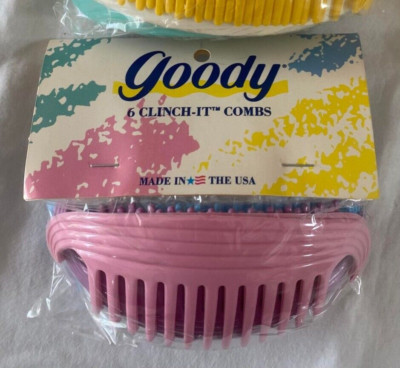 Vintage 1980s Goody 6 Clinch-It Combs - Unused Old Stock - Blue, Pink ...