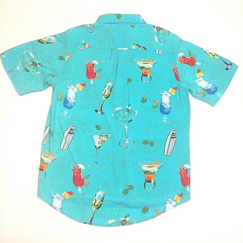 Junction West Mens Med Shirt Hawaiian Camp Cocktails Lounge Party ...
