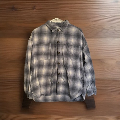 Hollister White Light Blue Grey Flannel Size L Men’s Soft With Pockets ...