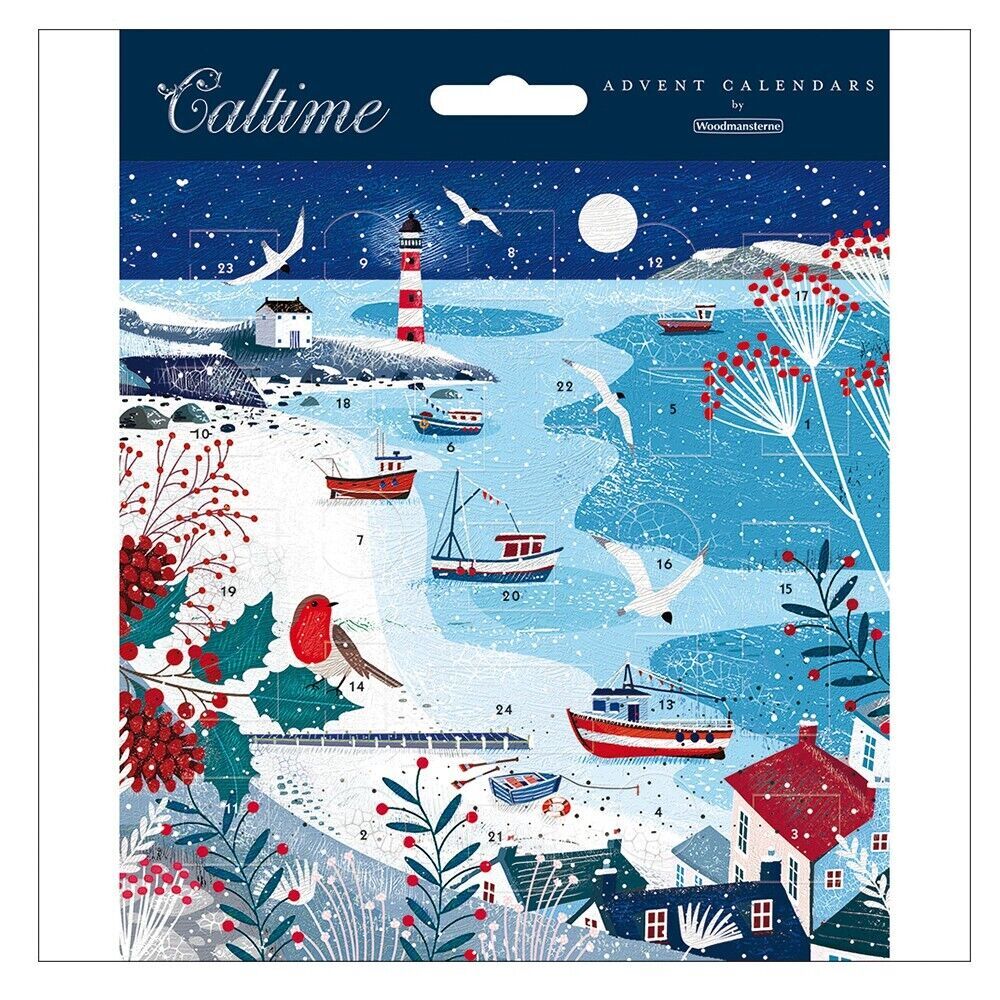 Seaside in the Snow Robin & Lighthouse Advent Caltime Calendar Card 160 ...