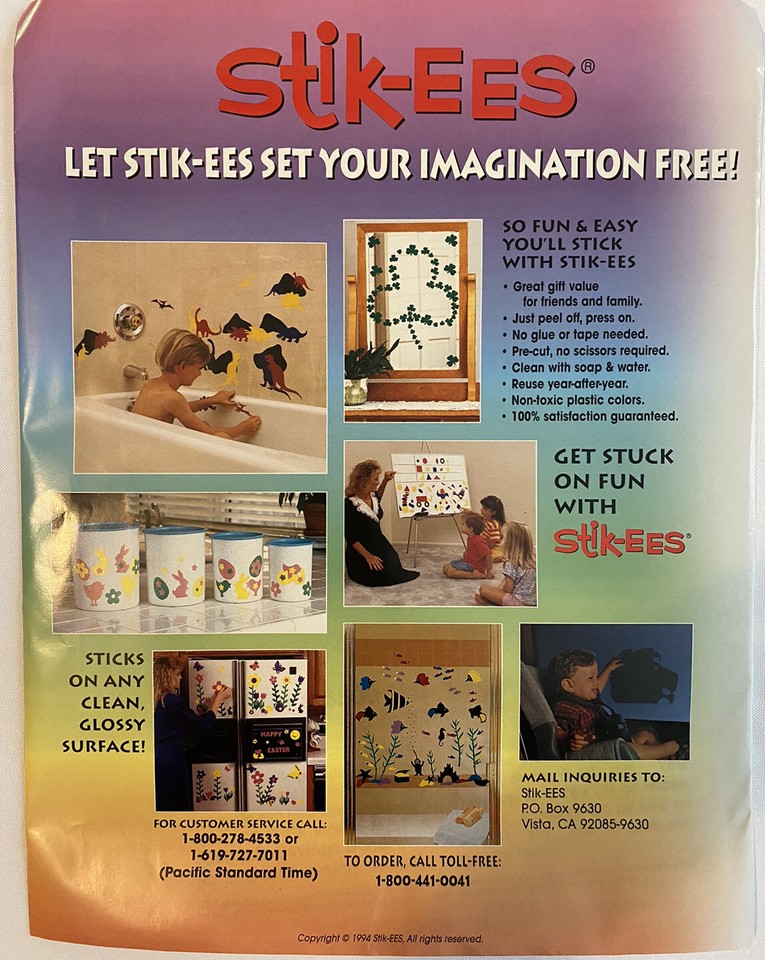 Halloween Trick or Treat Trimmings Window Clings Vintage Stik-EES Vinyl ...