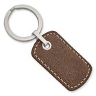 Stainless Steel Brushed Tan Stitched Leather Key Ring | eBay