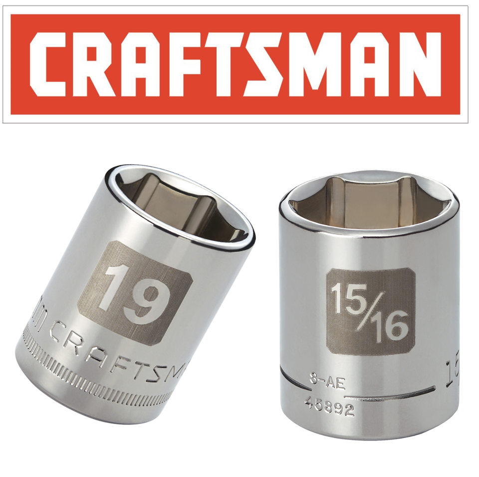 Craftsman Easy Read Socket 1/2 or 3/8" Drive Shallow or Deep Metric mm ...