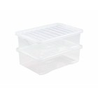 32L Wham Crystal Clear Plastic Storage Container Boxes with Secure Clip ...