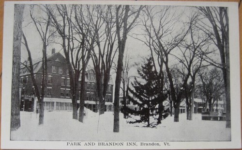 Brandon, VT 1915 Postcard: Park & Brandon Inn - Vermont | eBay