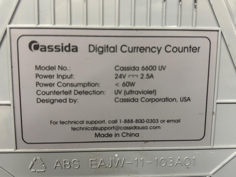 Cassida Money Counter Automatic Bill Currency Machine 6600 UV - Working ...