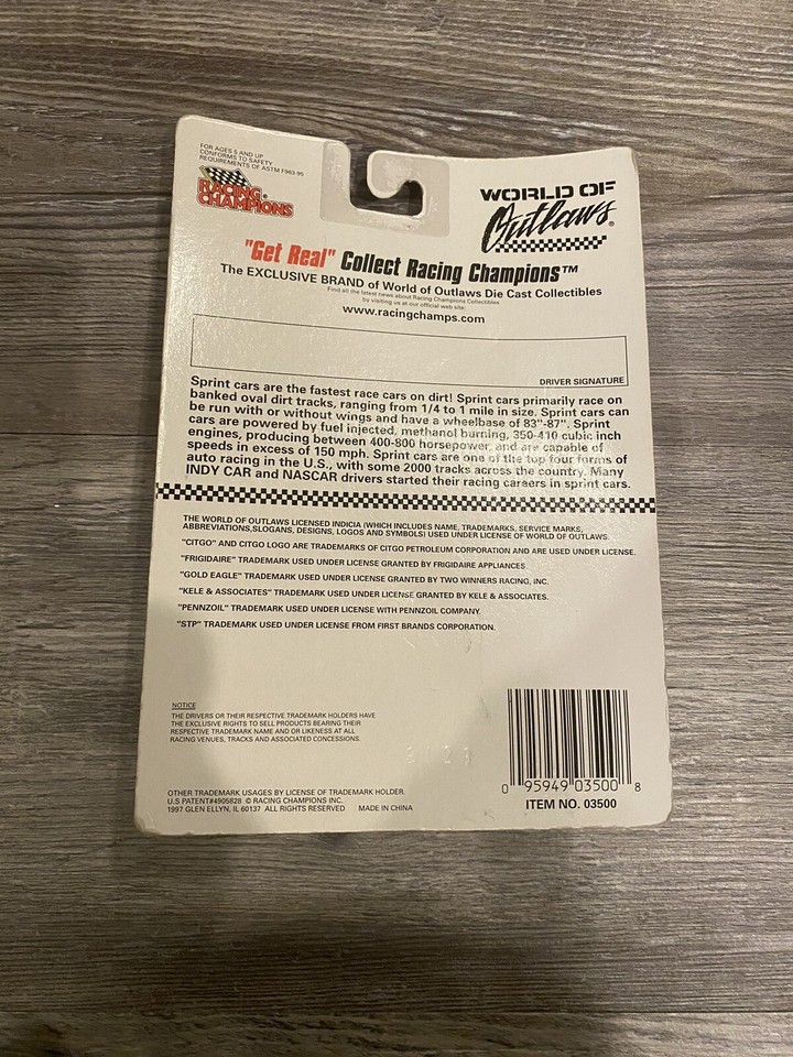 Racing Champions World of Outlaws 1997 Edition Driver Todd Shaffer Car ...