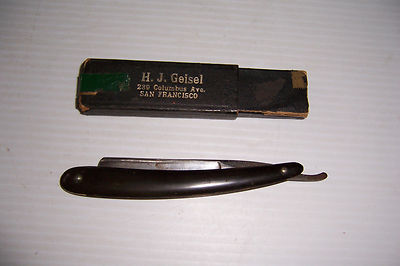Vintage The Torrey Razor Co "Round Point" Straight Razor in H.J. Geisel ...