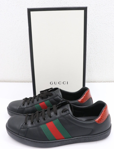 Gucci Ace Web Red/Green Stripe Leather Mens Sneakers G 10.5/US 11/EU 44 ...