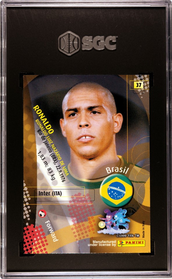 Panini Soccer Card Ronaldo R9 Brasil # 37 World Cup Korea Japan 2002 ...