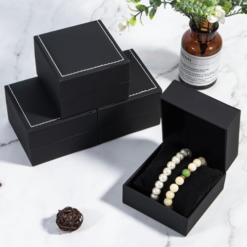 Black Watch Gift Box 4 Pack,Watch Box Watch Display Boxes with Lid and ...
