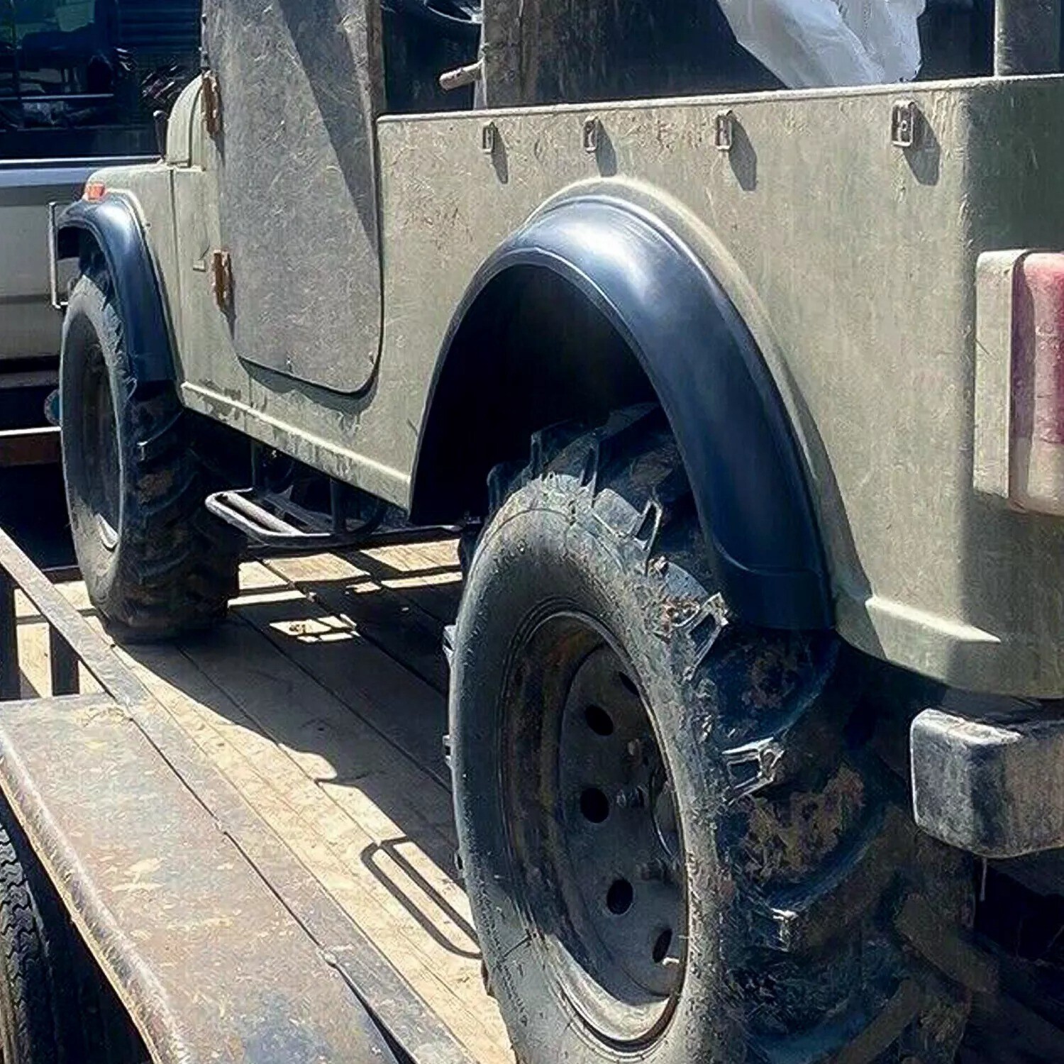 4 Front & Rear Black Fender Flares Replacement For 1955-1986 CJ5 / CJ7 ...