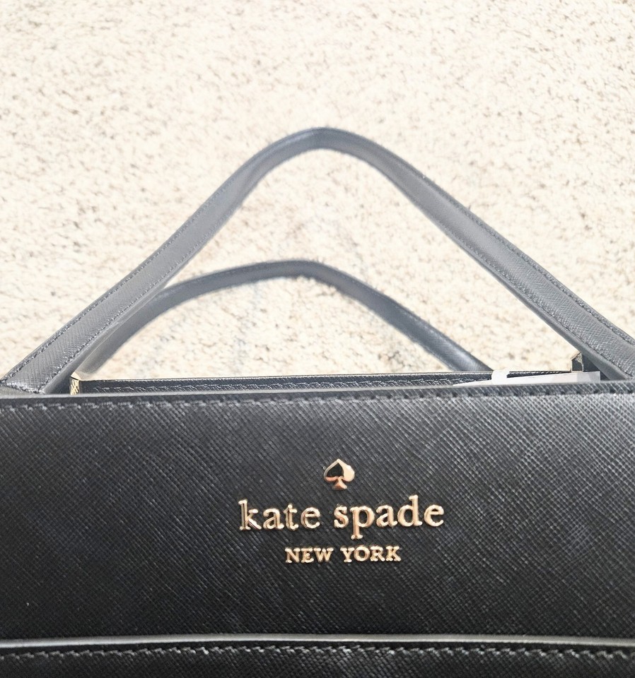 kate spade new york Staci Large Laptop Tote Leather Handbag - Black ...