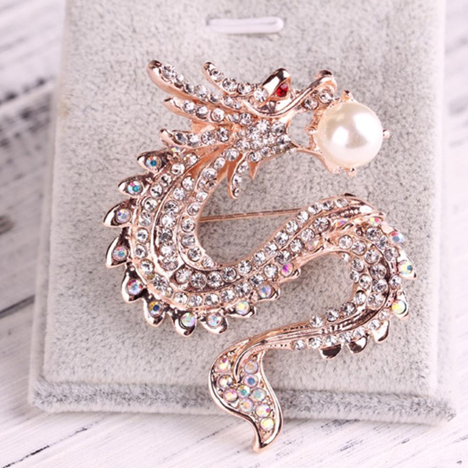 Chinese Dragon Brooch Pin Badge Bling Birthday Christmas Gift Hot D9 ...