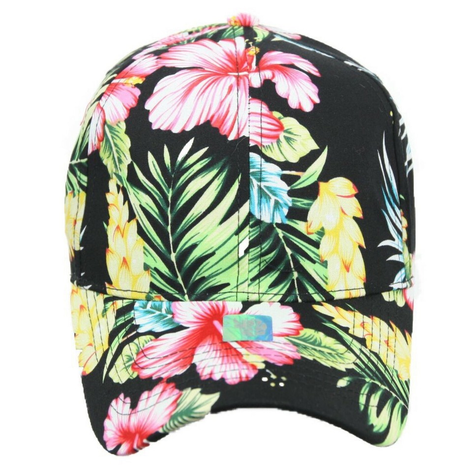 Hawaiian Baseball Cap Floral Tropical Fashion Summer Hiking Casual Sun ...