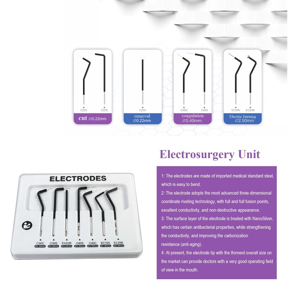 7-Piece Dental Electrodes Set with Reusable Tips (Black) | eBay