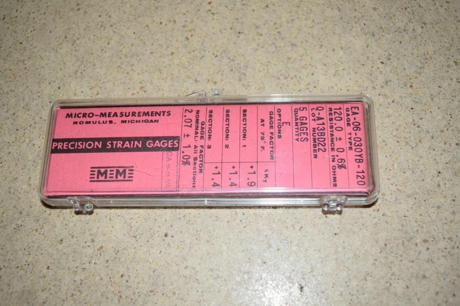 ^^ VISHAY MICRO-MEASUREMENTS EA-06-030YB-120 PRECISION STRAIN GAUGE ...