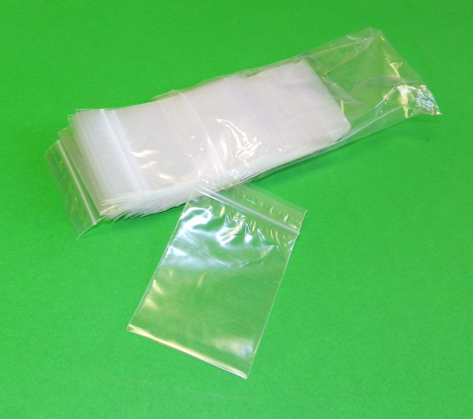 100 3"x4" Clear Poly Bags 2MIL Reclosable 3x4 Top Seal Baggies 2 mil ...
